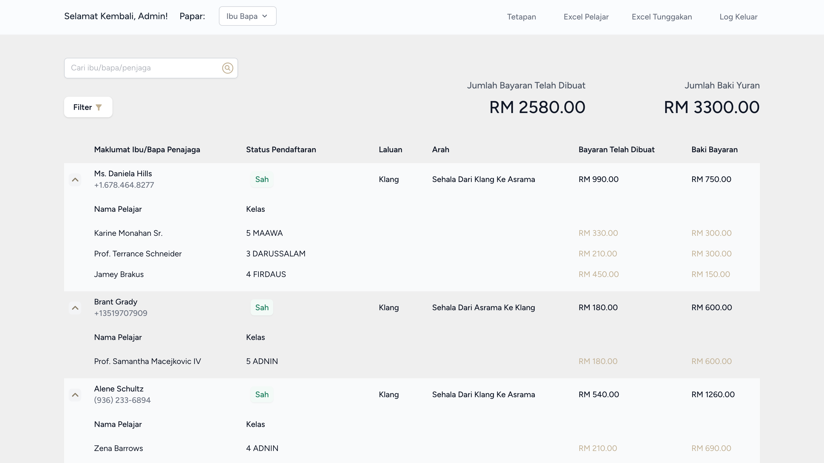 SPBA | Sistem Pengurusan Bas Asrama
